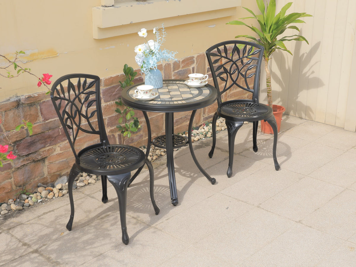 Macedon-Athens 3-Piece Cast Aluminium Outdoor Dining Setting ...