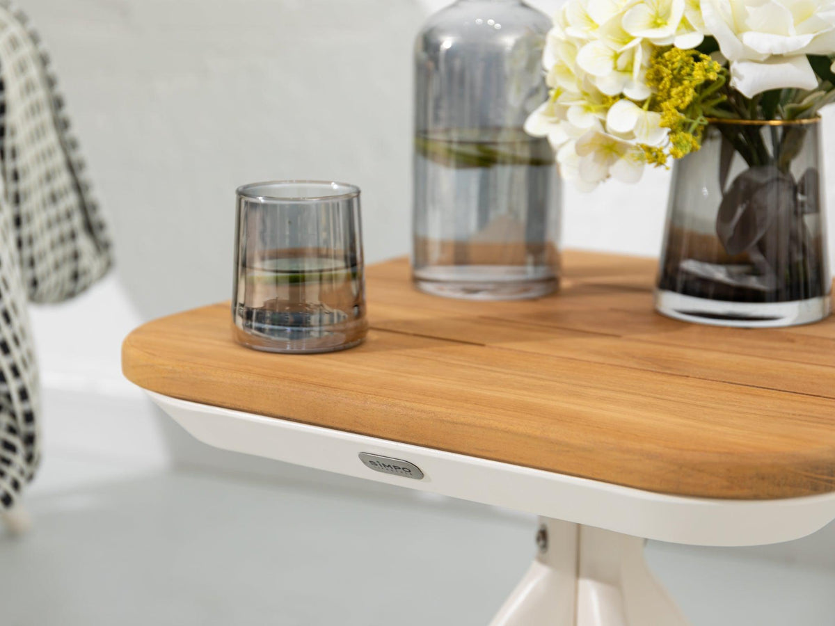 SIMPO Atlanta Outdoor Side Table — White | FurnitureOkay®