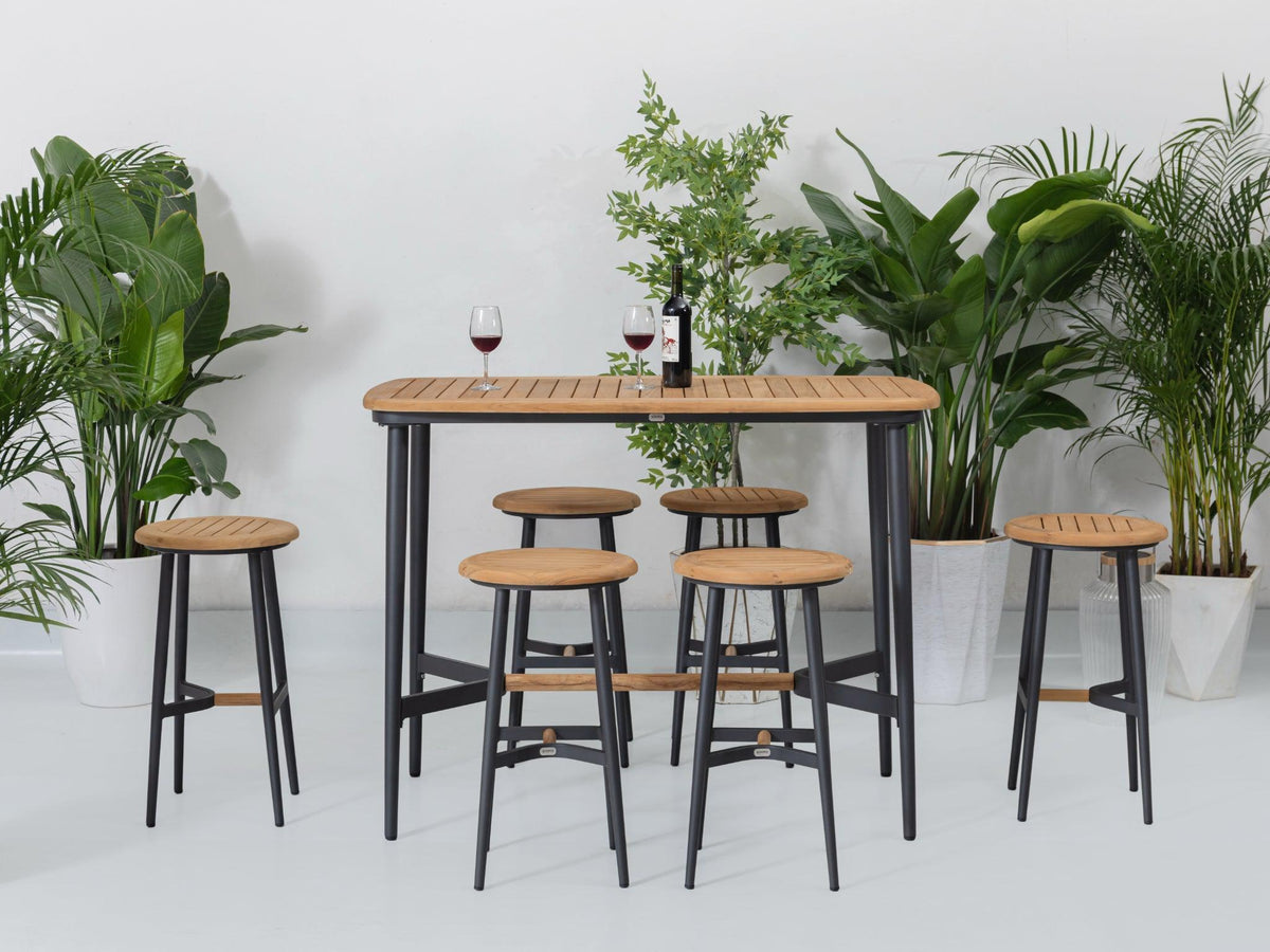 SIMPO Bella 7-Piece Outdoor Bar Setting | FurnitureOkay®