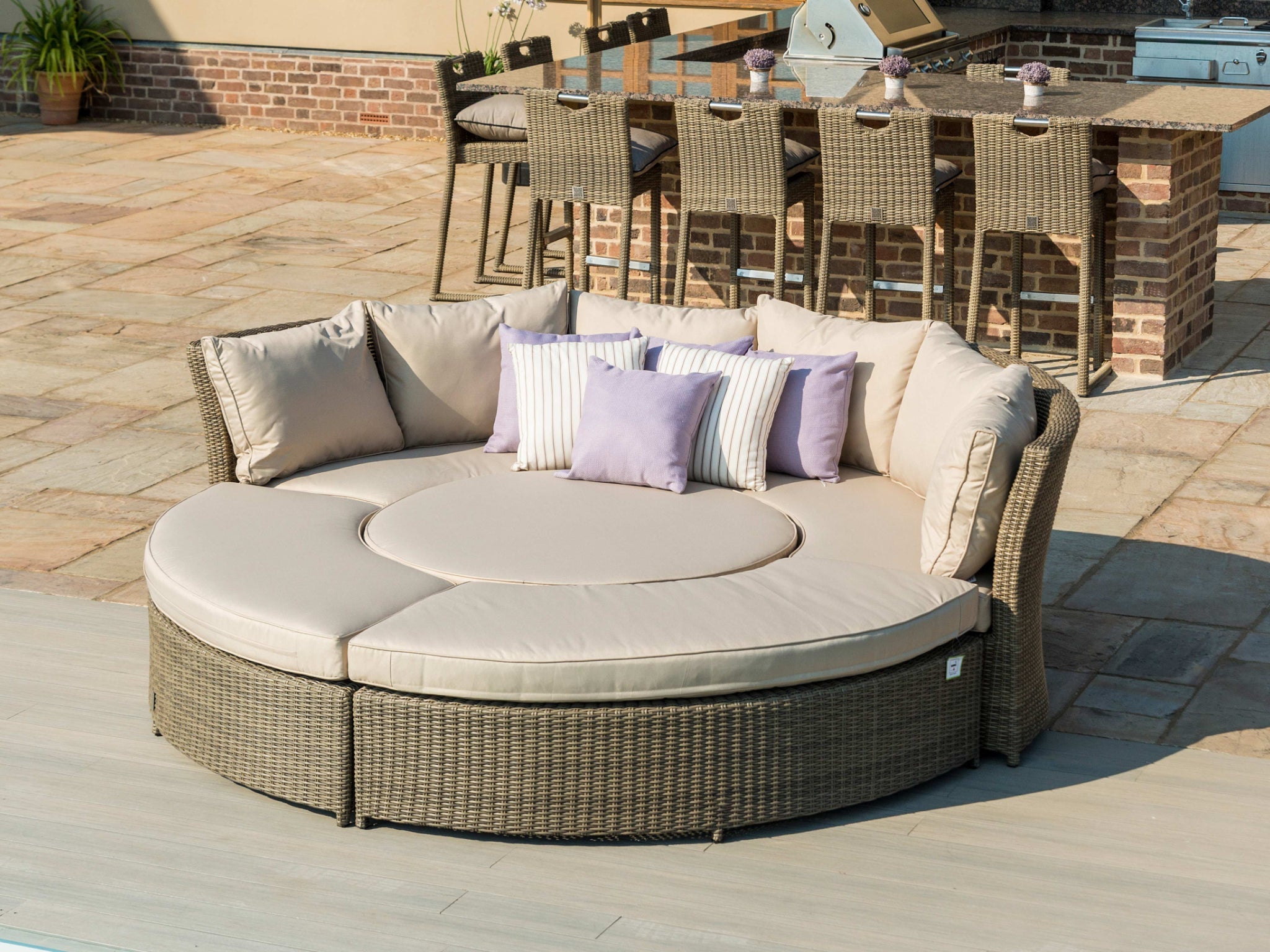 SIMPO Ravenna 4-Piece Outdoor Modular Lounge Setting | FurnitureOkay®