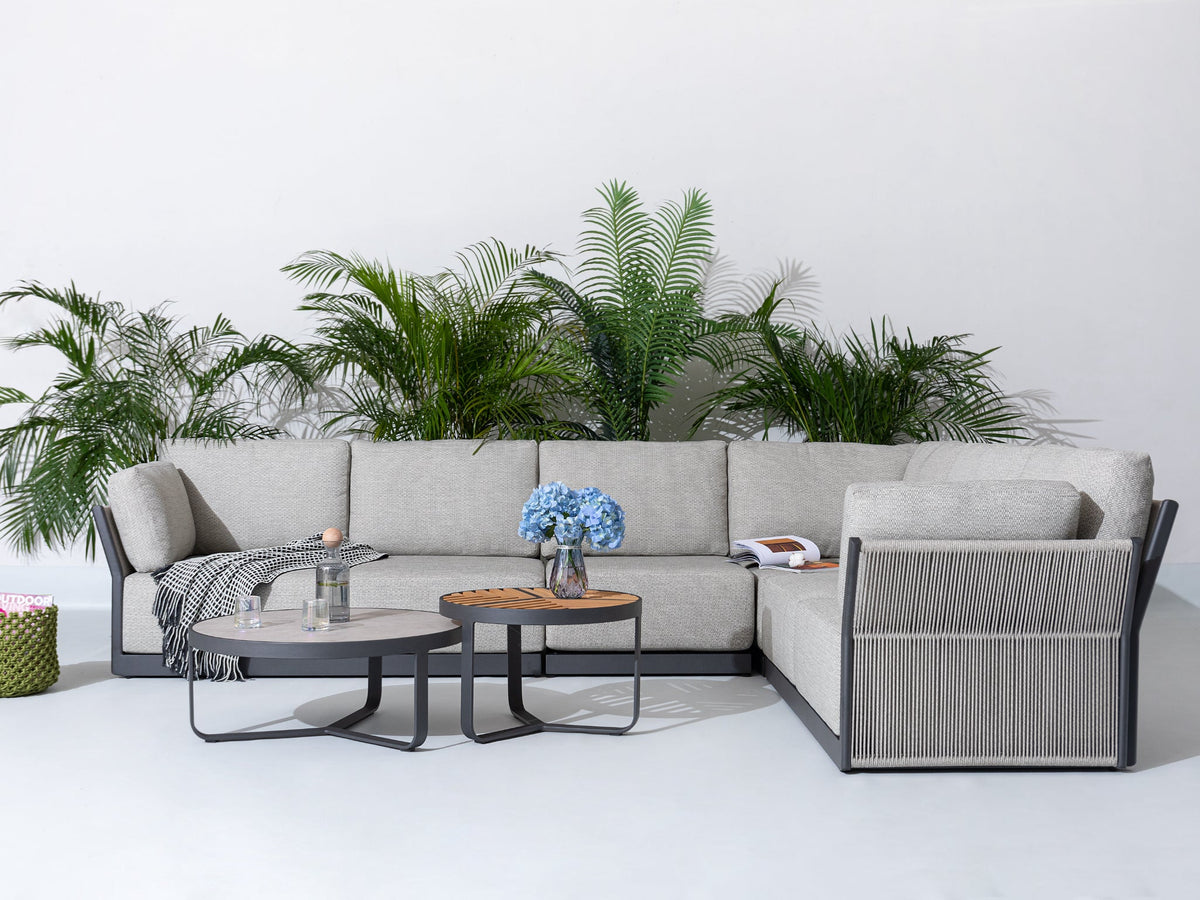 SIMPO Ravenna 6-Piece Outdoor Modular Lounge Setting | FurnitureOkay®